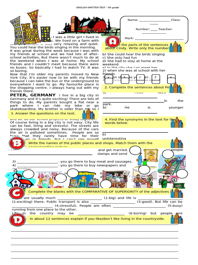 Copia de City-Vs-Countrylife-Test-7th-Grade-Reading-Comprehension ...