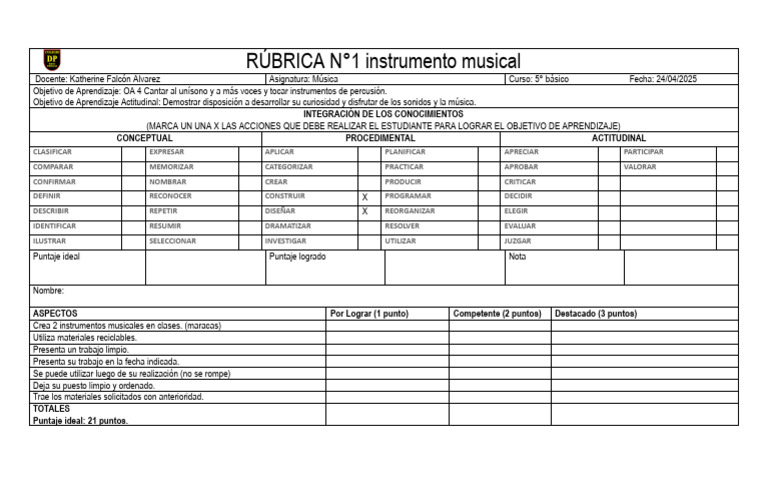 R-Brica Instrumento Musical 5 - B-Sico | PDF