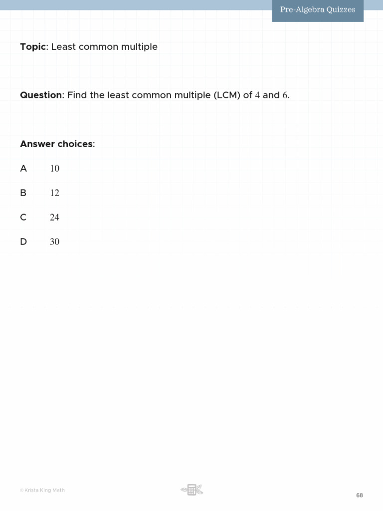 Least Common Multiple (LCM) Examples | PDF | Elementary Mathematics ...