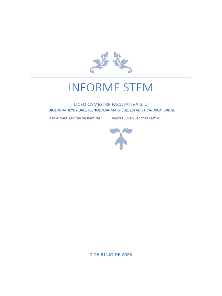Informe Stem (2.0) | PDF | Plantas | Flores