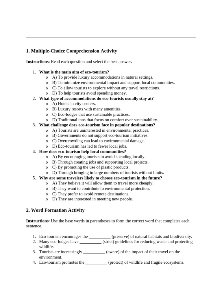 Reading Passage Eco Friendly | PDF | Sustainability | Nature