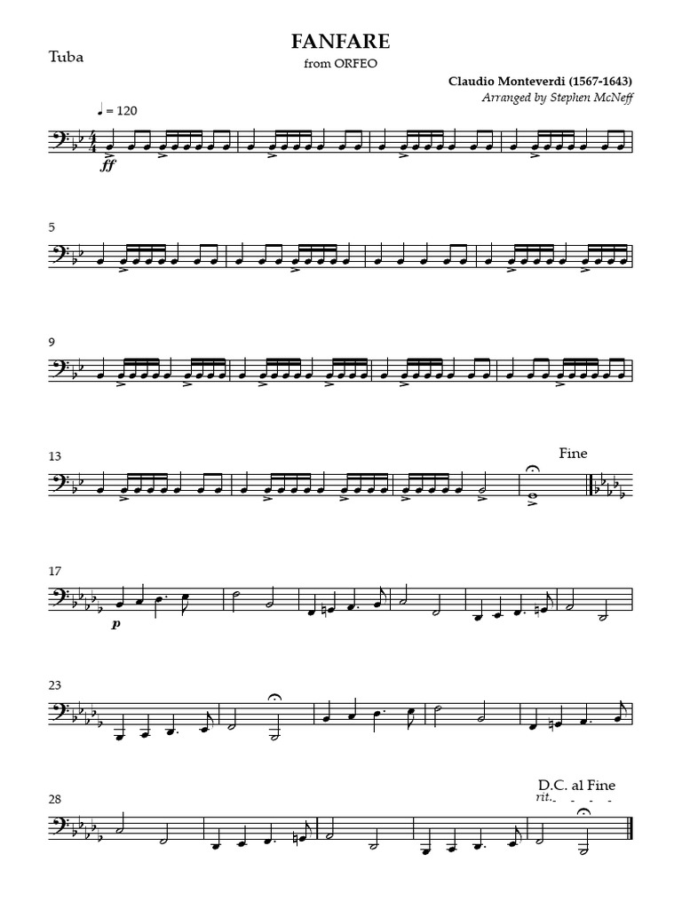 Fanfare From Orfeo Parts | PDF