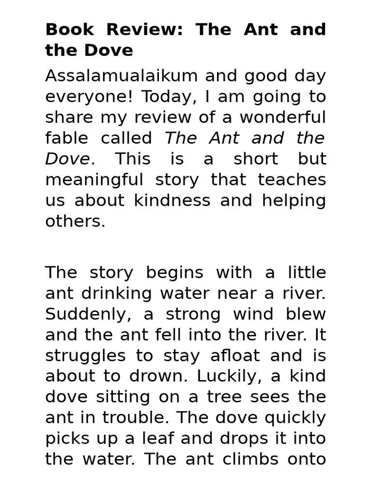 The Ant and The Dove | PDF