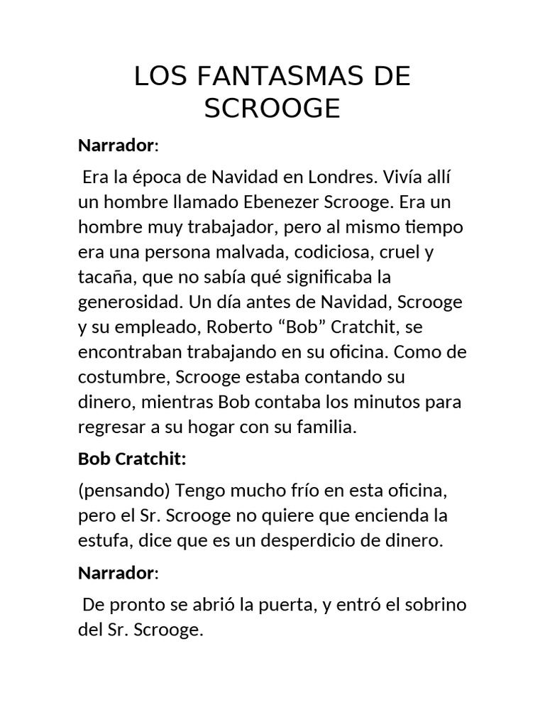 La transformación de Scrooge en Navidad | PDF | Ebenezer Scrooge | Un ...