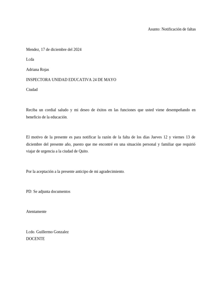 Oficio para Pedir Permiso | PDF