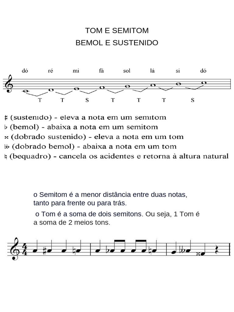 Tom e Semitom ( Bemol e Sustenido) | PDF