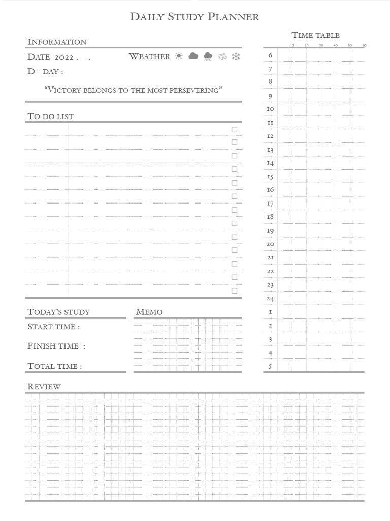 Simple Study Planner Ver2 | PDF