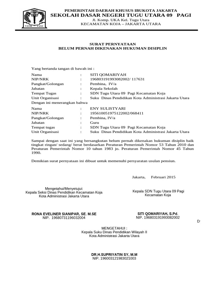 Contoh SURAT Hukuman Disiplin | PDF