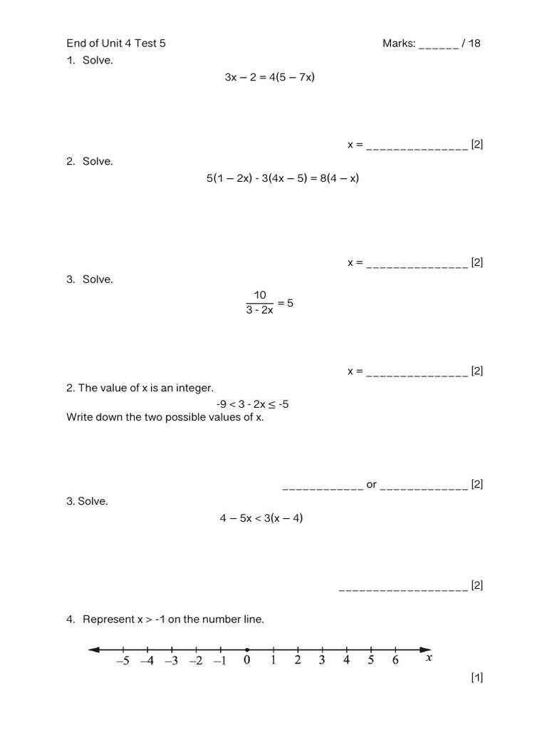 Unit 4 End of Unit Test 6 | PDF