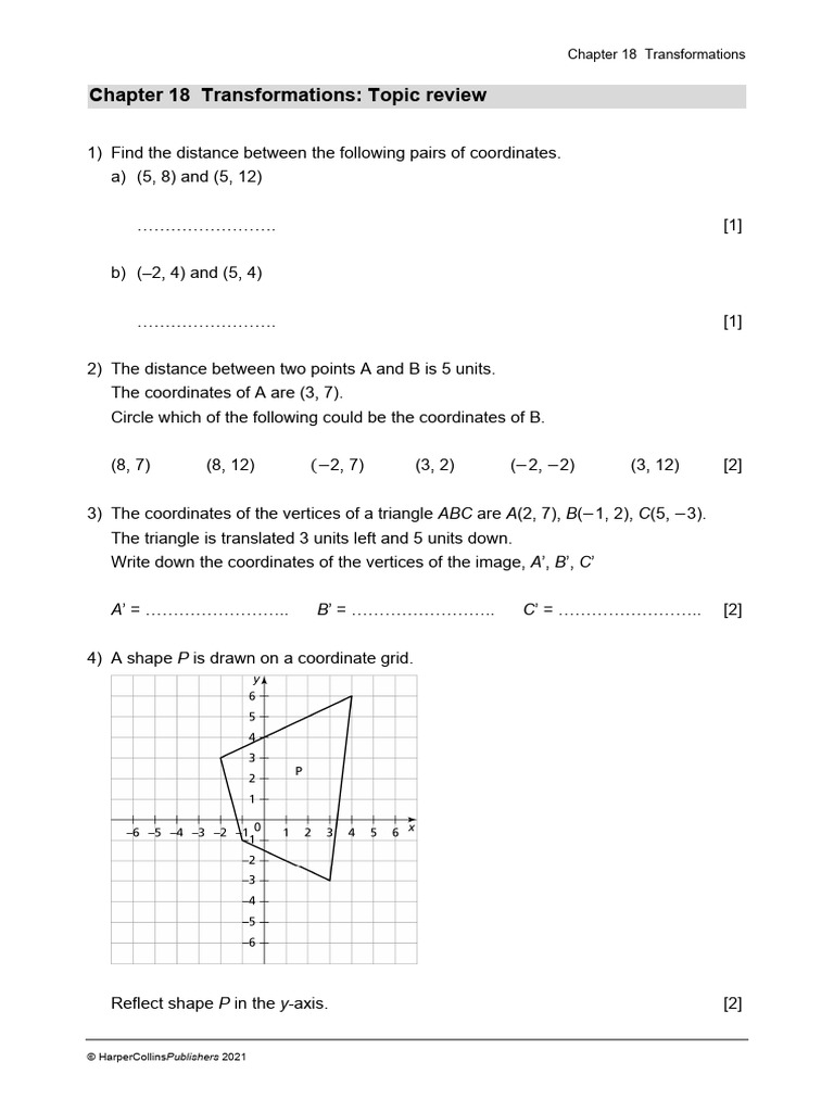 Chapter 18-Transformations - NEXTGEN | PDF | Shape | Geometric Shapes