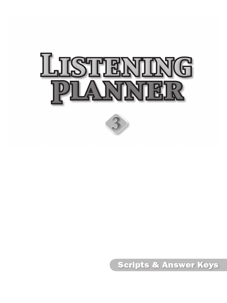 Listening Planner 3 - Answer Keys [New Edition] | PDF | Cuisine | Cooking