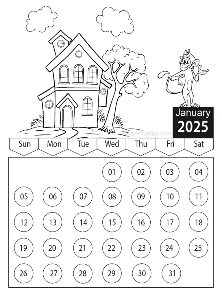 Colouring Page Calendar | PDF