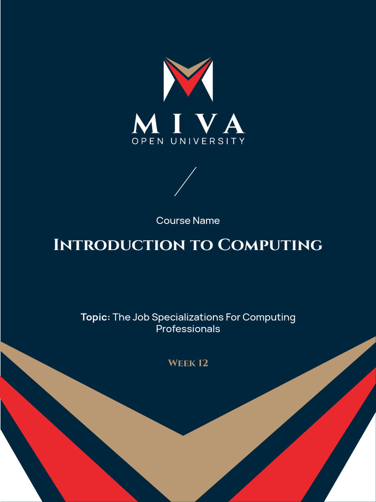 Week 12 The Job Specializations For Computing Professionals | PDF ...