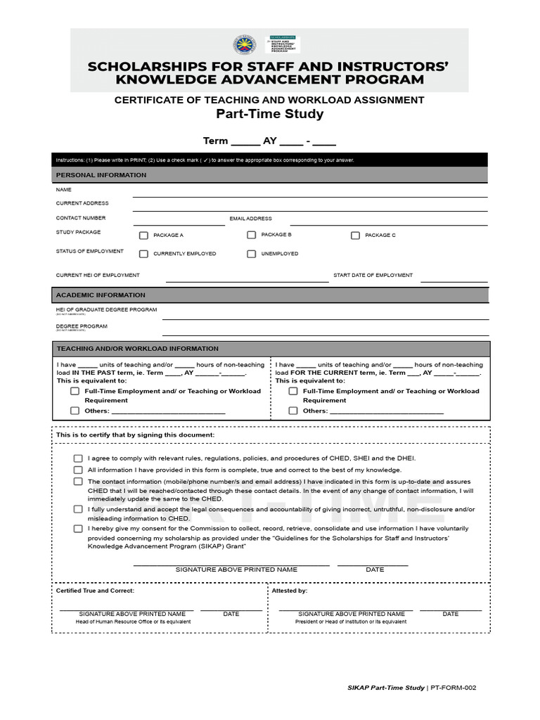 Teaching Workload Certification Form | PDF