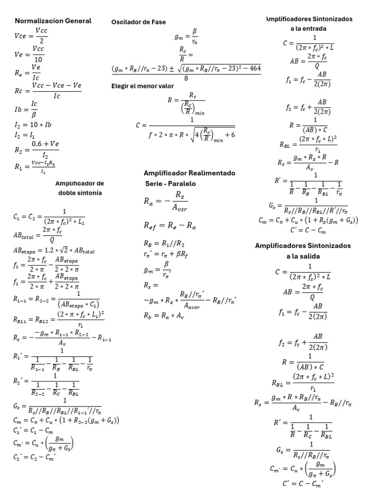 Formulario 2do Parcial | PDF