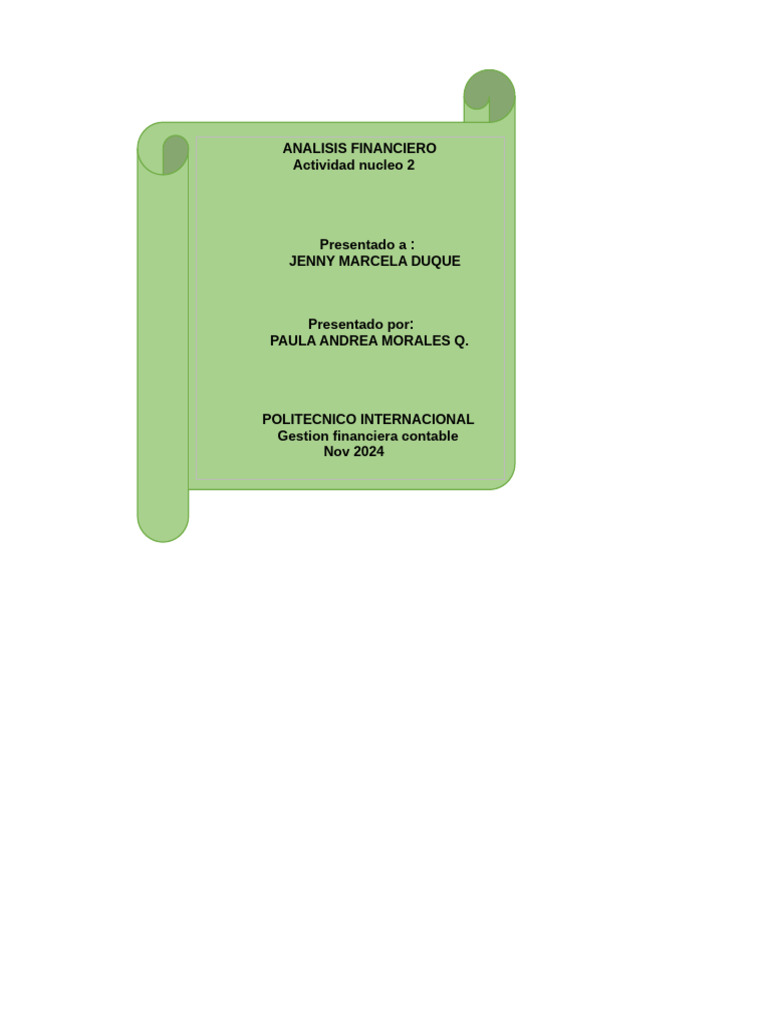 Actividad Nucleo 2, Analisis de Indicadores | PDF | Contabilidad ...