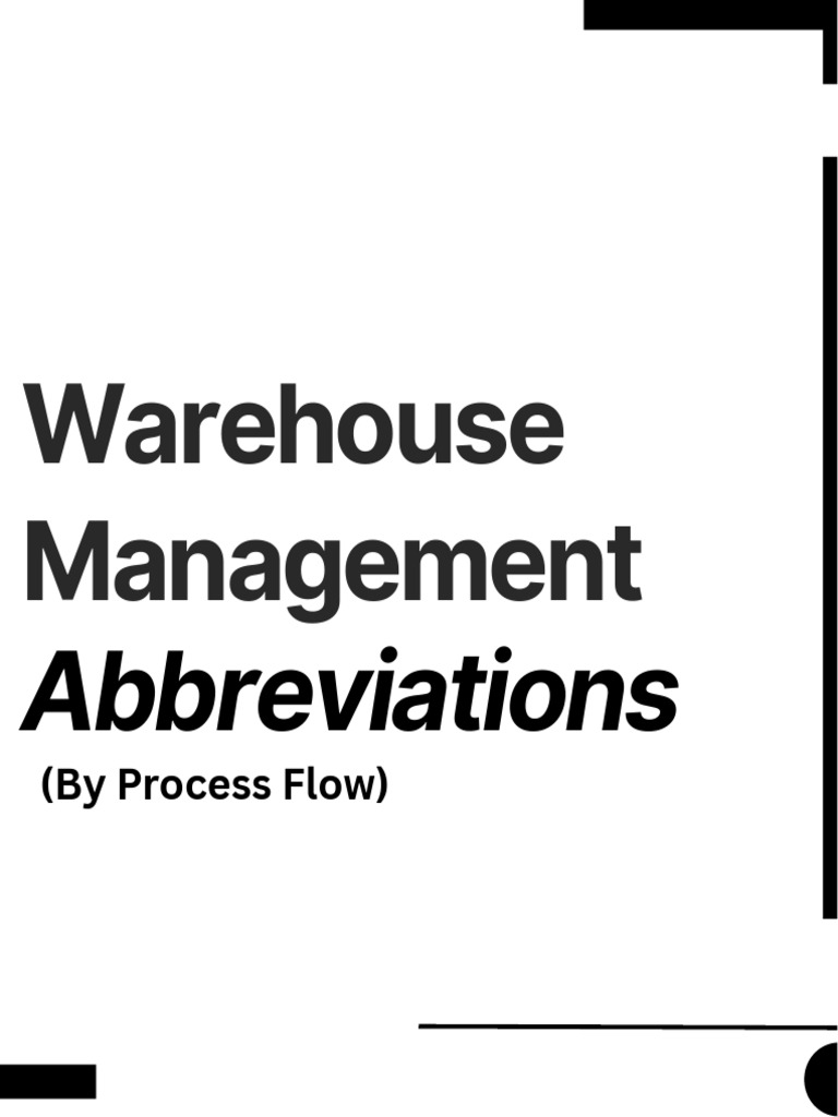 Warehouse Management Abbreviations 1745010995 | PDF | Warehouse | Inventory