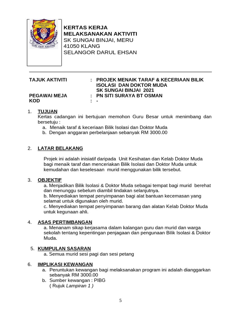 Kertas Kerja Keceriaan Bilik Isolasi | PDF