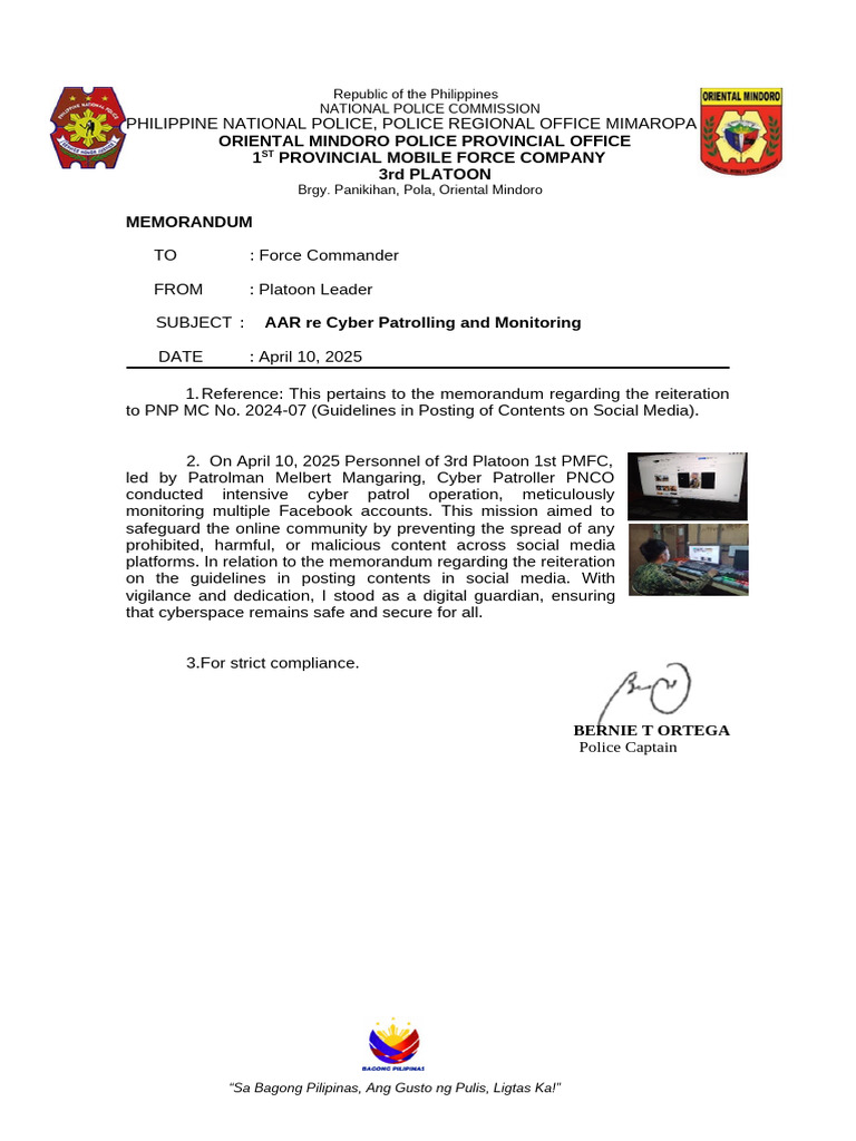 Cyber Patrolling AAR: Social Media Safety | PDF