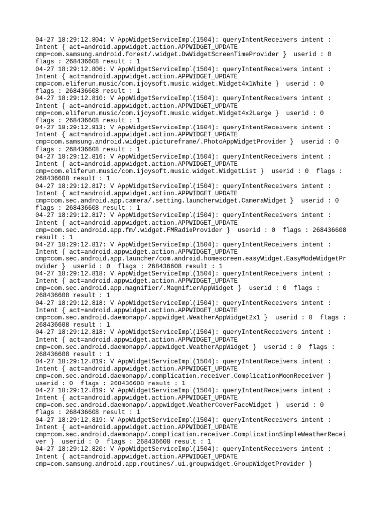 Appwidget History Log1 | PDF