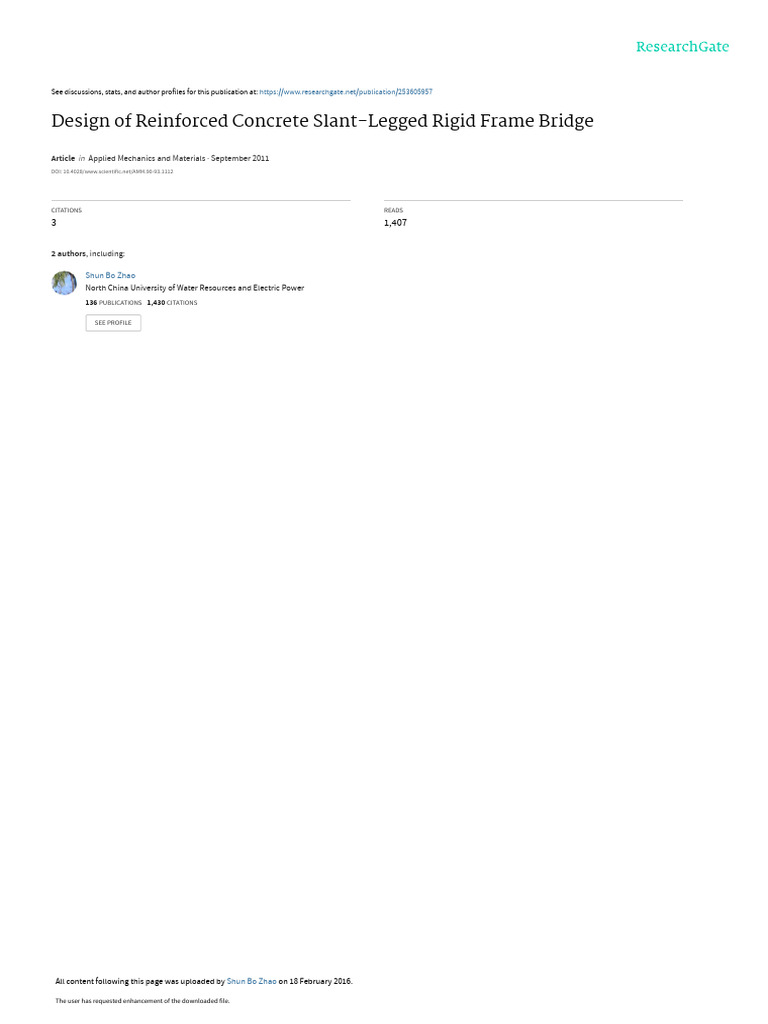 Design of Reinforced Concrete Slant Legged Rigid Frame Bridge | PDF ...