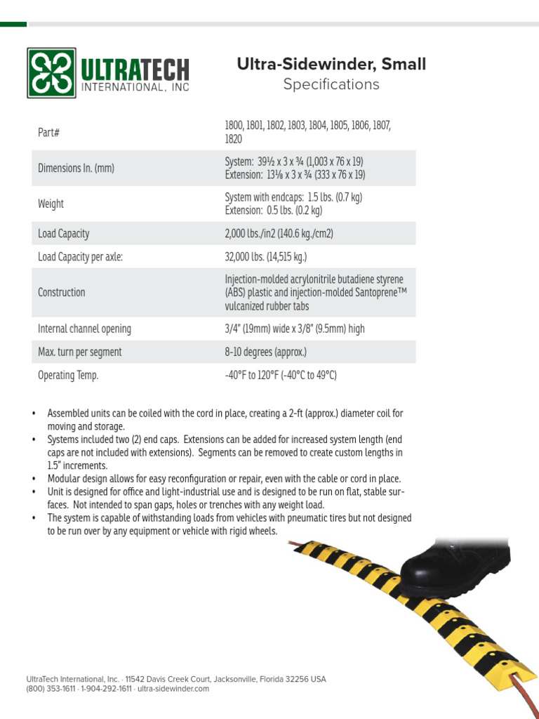 Ficha Tecnica - Ultra Sidewinder Sistema de Protección de Cables - PDF | PDF | Vehicles