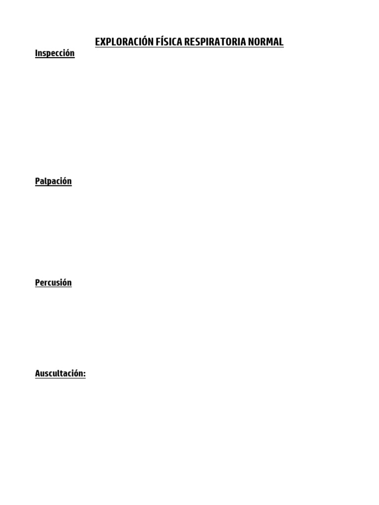 Exploración Física Respiratoria Normal | PDF