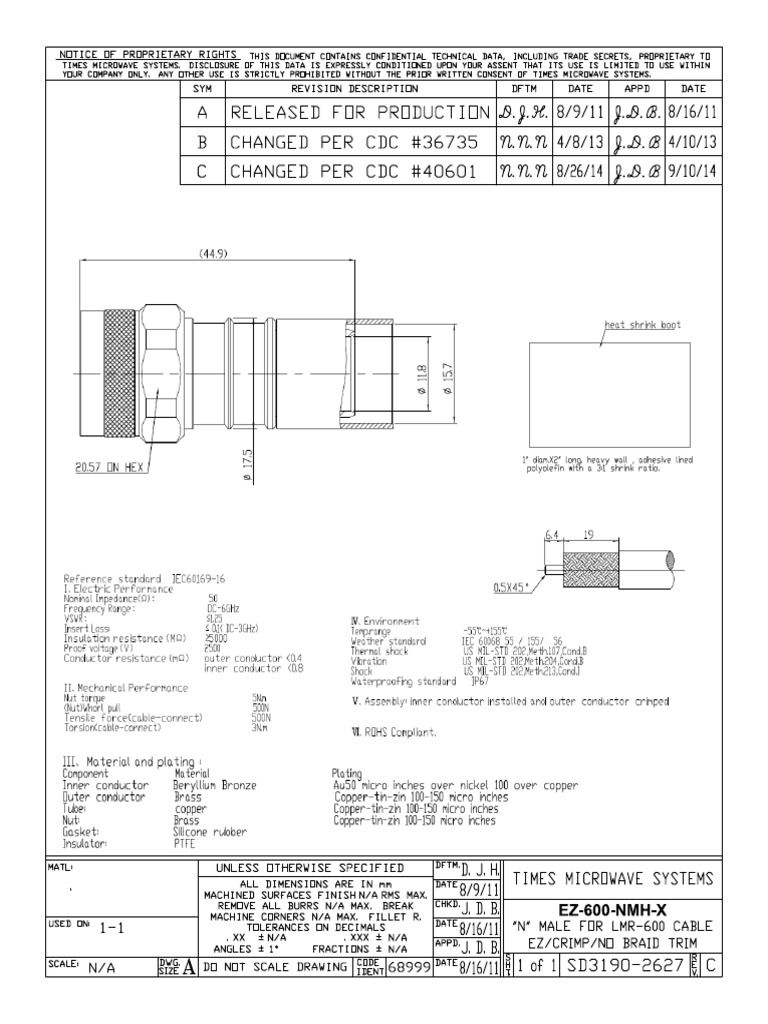 Ez 600 NMH X Connector Drawing | PDF