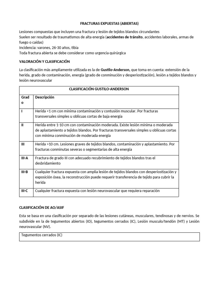 Clasificación de AO | PDF | Herida | Especialidades Medicas