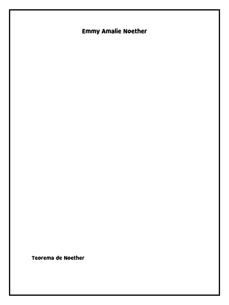 Emmy Amalie Noether | PDF | Teorema de Noether | Física