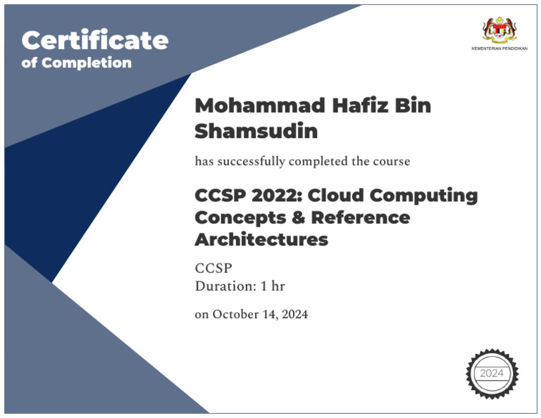 CCSP 2022 - Cloud Computing Concepts & Reference Architectures | PDF