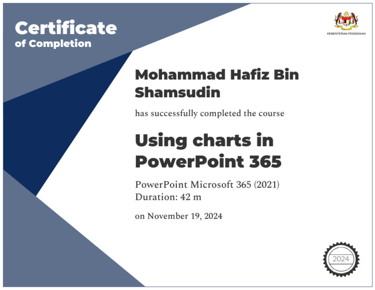 PowerPoint 365 Course Completion Certificate | PDF