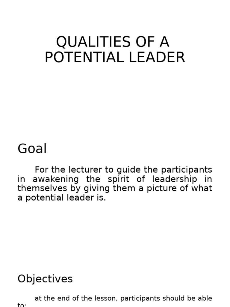 Qualities of A Potential Leader | PDF