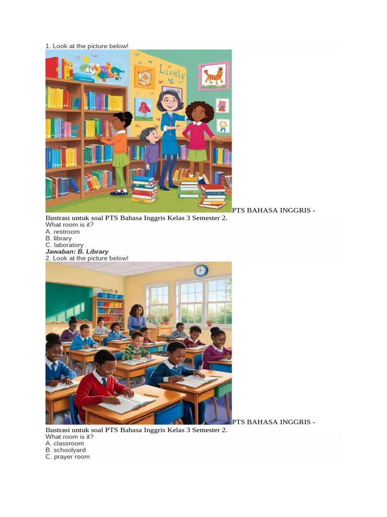 Soal PTS BHS Inggris Kelas 3 Sdi | PDF