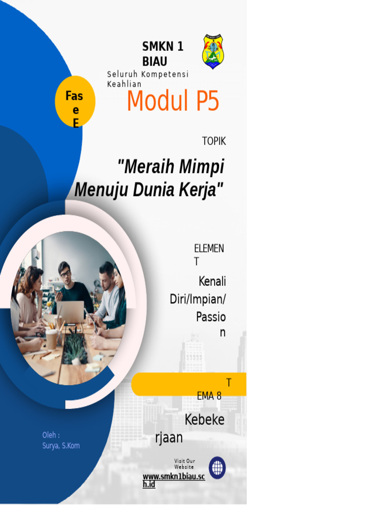 1 Modul P5 Tema Kebekerjaan Topik Meraih Mimpi | PDF