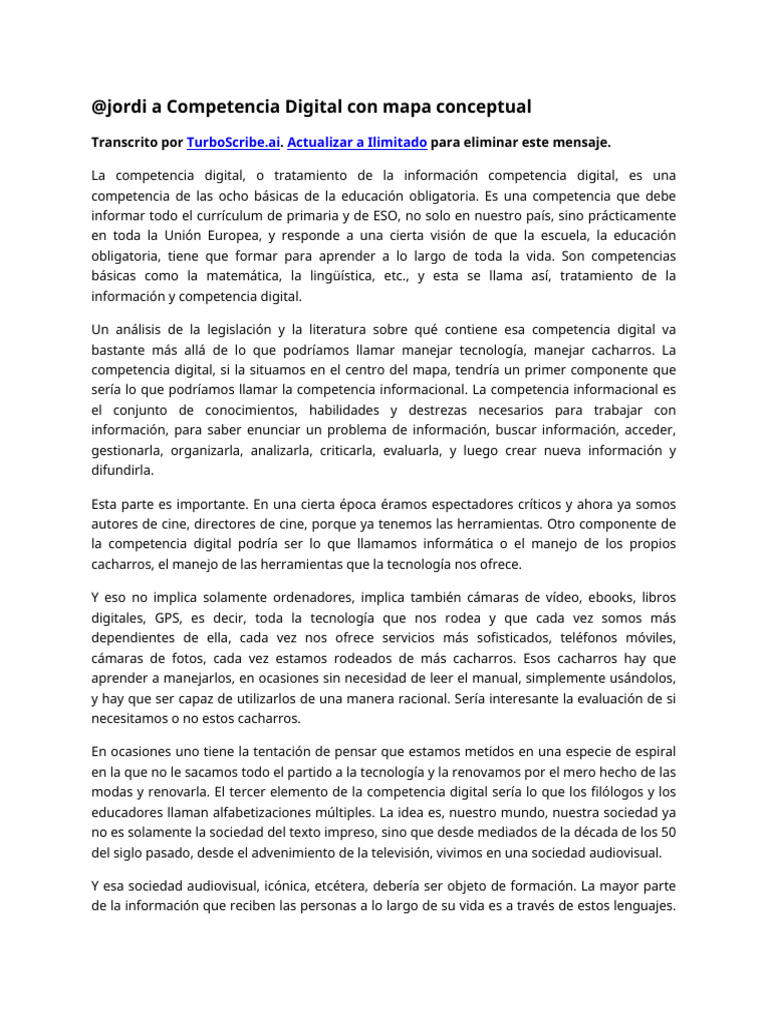 @jordi A Competencia Digital Con Mapa Conceptual | PDF | Información | Plan de estudios