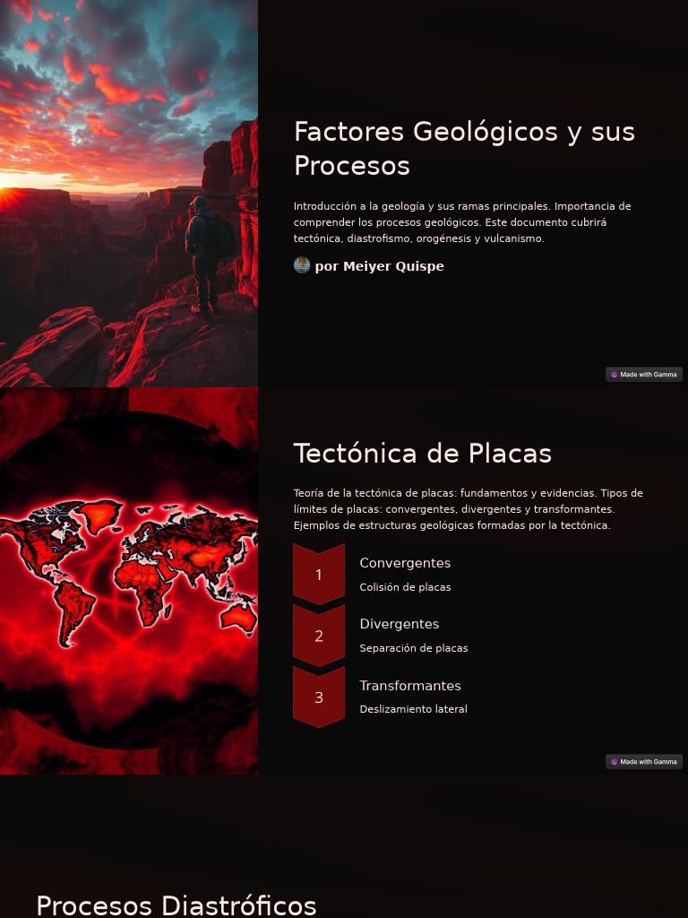 Factores Geologicos y Sus Procesos | PDF | Placas tectónicas | Volcán