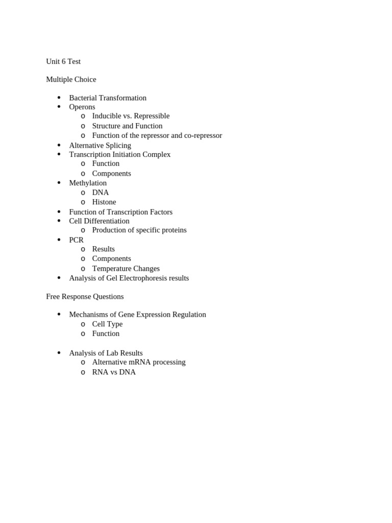 Unit 6 Test Breakdown - 2 | PDF