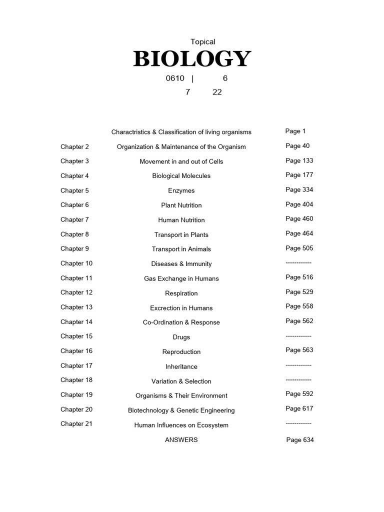 'Biology Past Papers P6 | PDF | Biology | Organisms