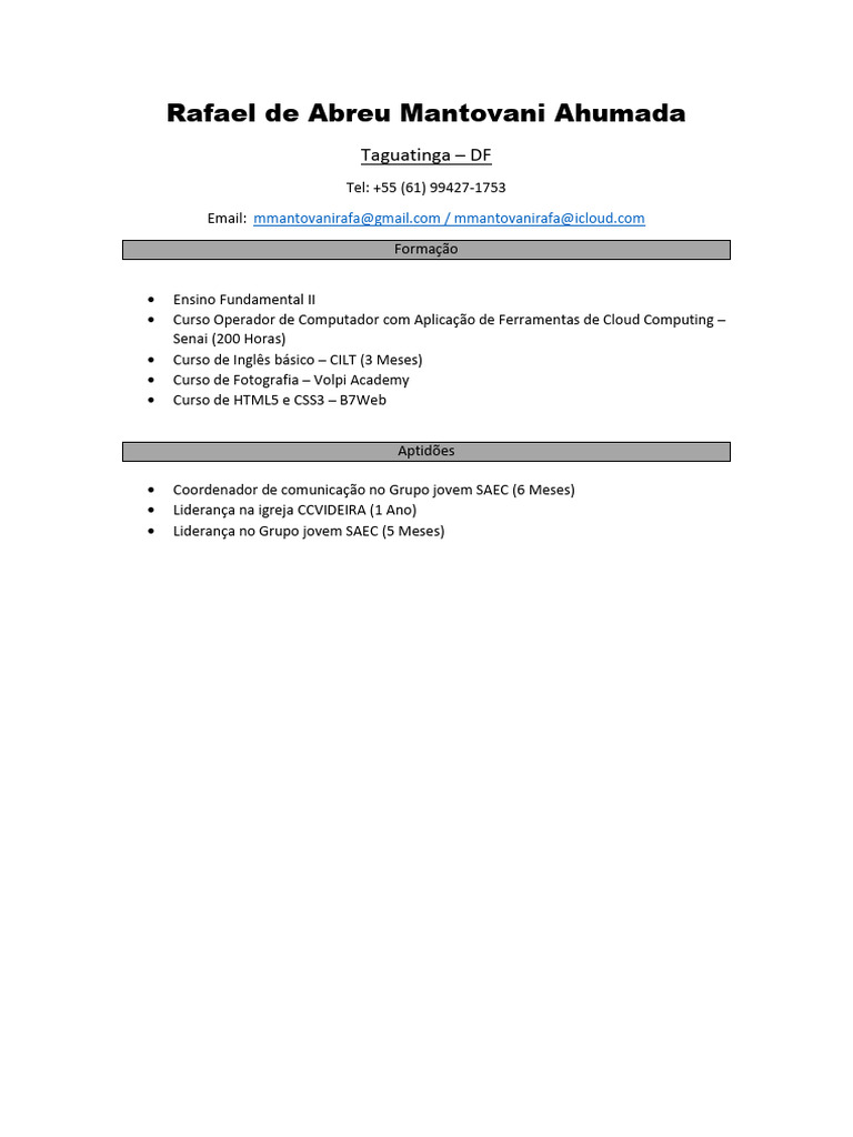 Curriculum Rafael | PDF