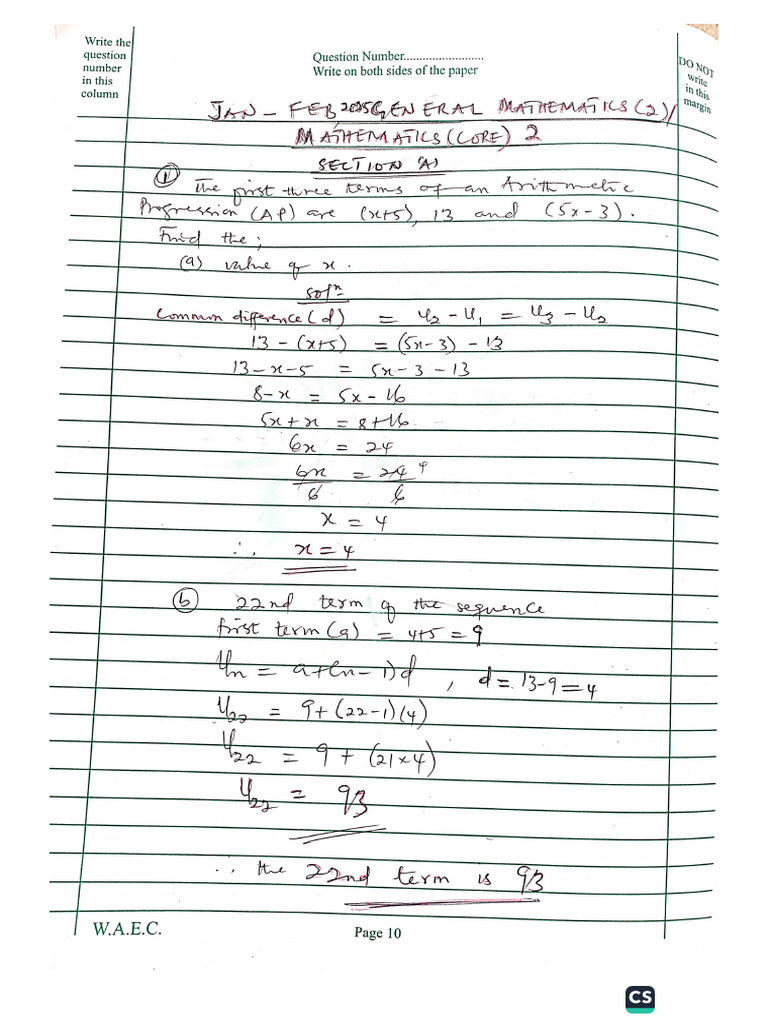 JAN-FEB PC( MATHS (CORE)2) WAEC-2025 | PDF