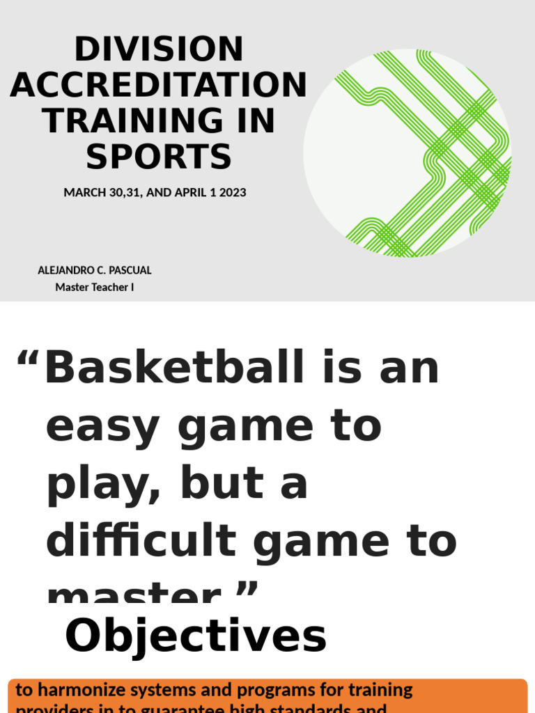 Division Accreditation Training in Sports | PDF | Ball Games | Sports