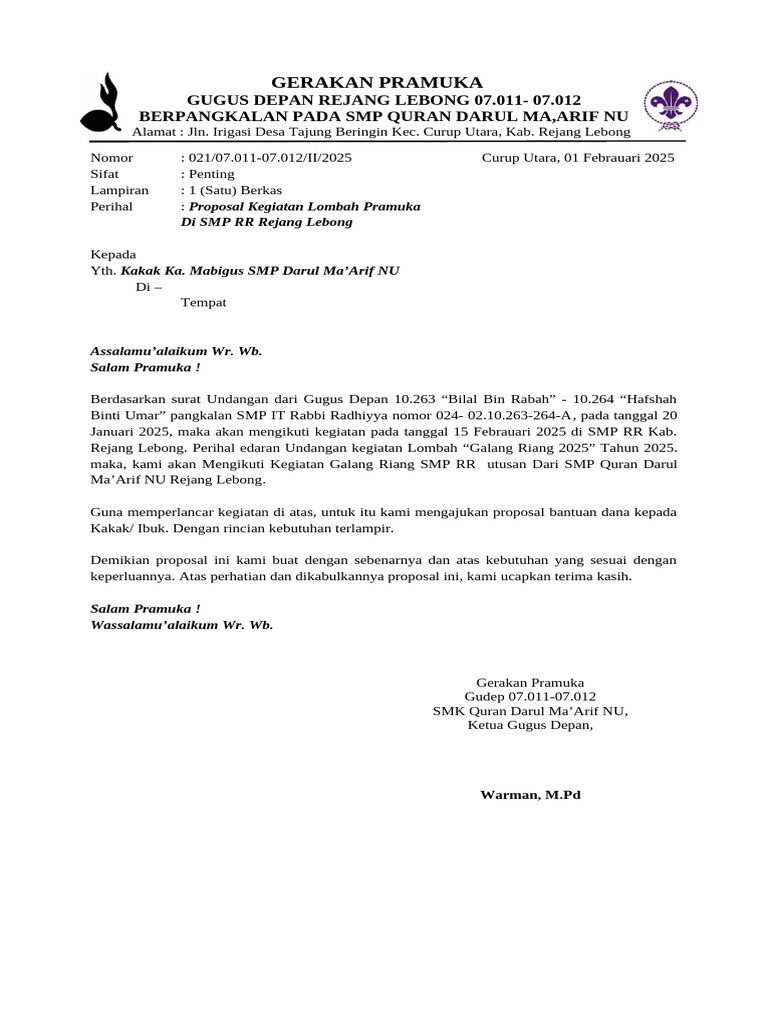 Proposal - Kegiatan - KARTIKA 2024 | PDF