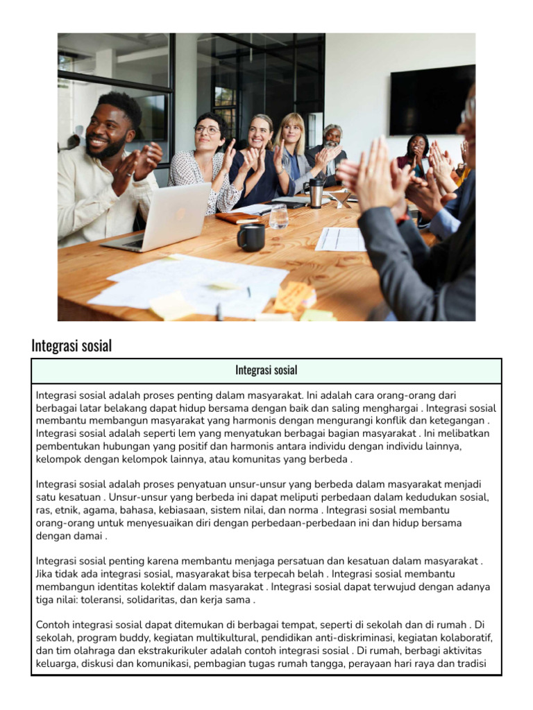 Integrasi Sosial | PDF