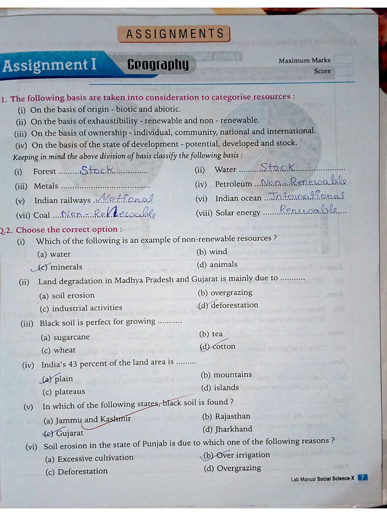 Class 10th SST Lab Manual 2023-24 | PDF