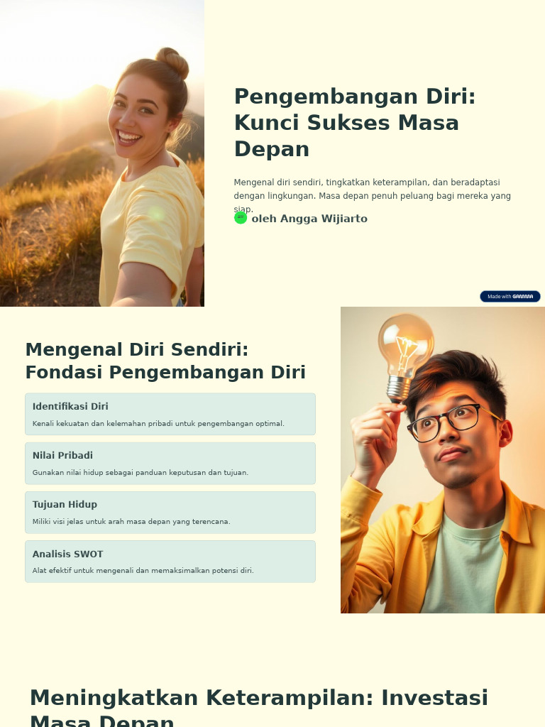 Pengembangan Diri Kunci Sukses Masa Depan | PDF