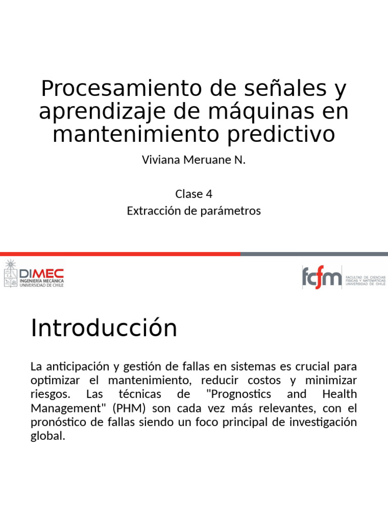 Clase4 - Procesamiento de Señales y Aprendizaje de Máquinas en Mantenimiento Predictivo | PDF ...