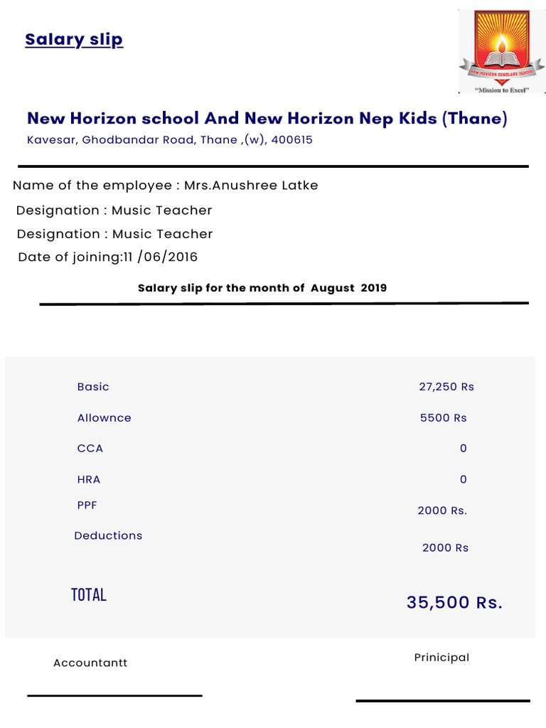 Salary Slip August | PDF