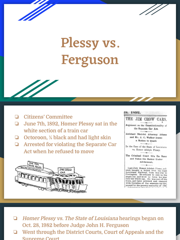 Plessy vs. Ferguson Presentation | PDF