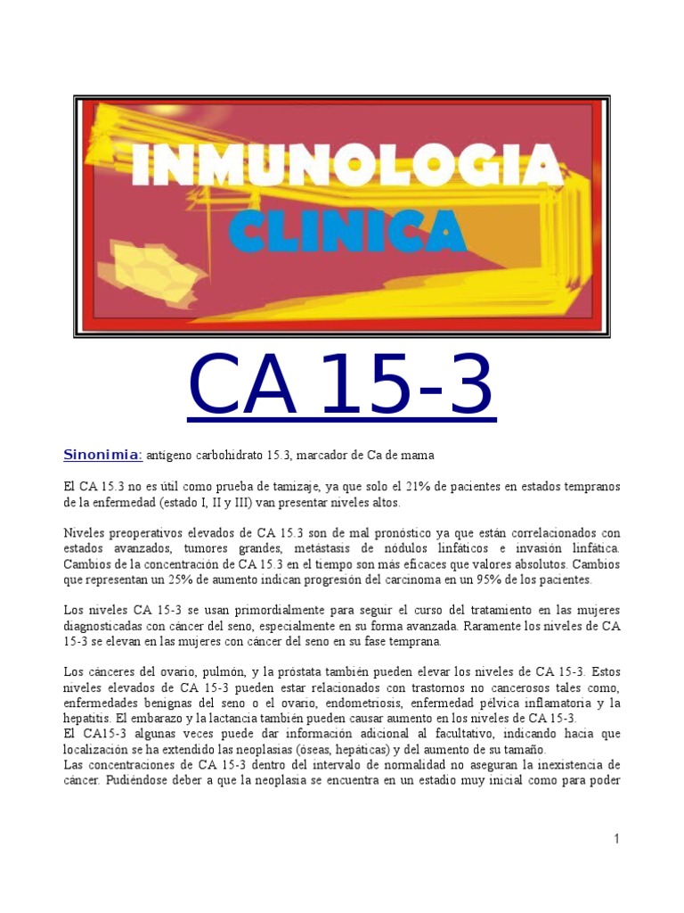 Ca 15-3 | PDF | Metástasis | Cáncer